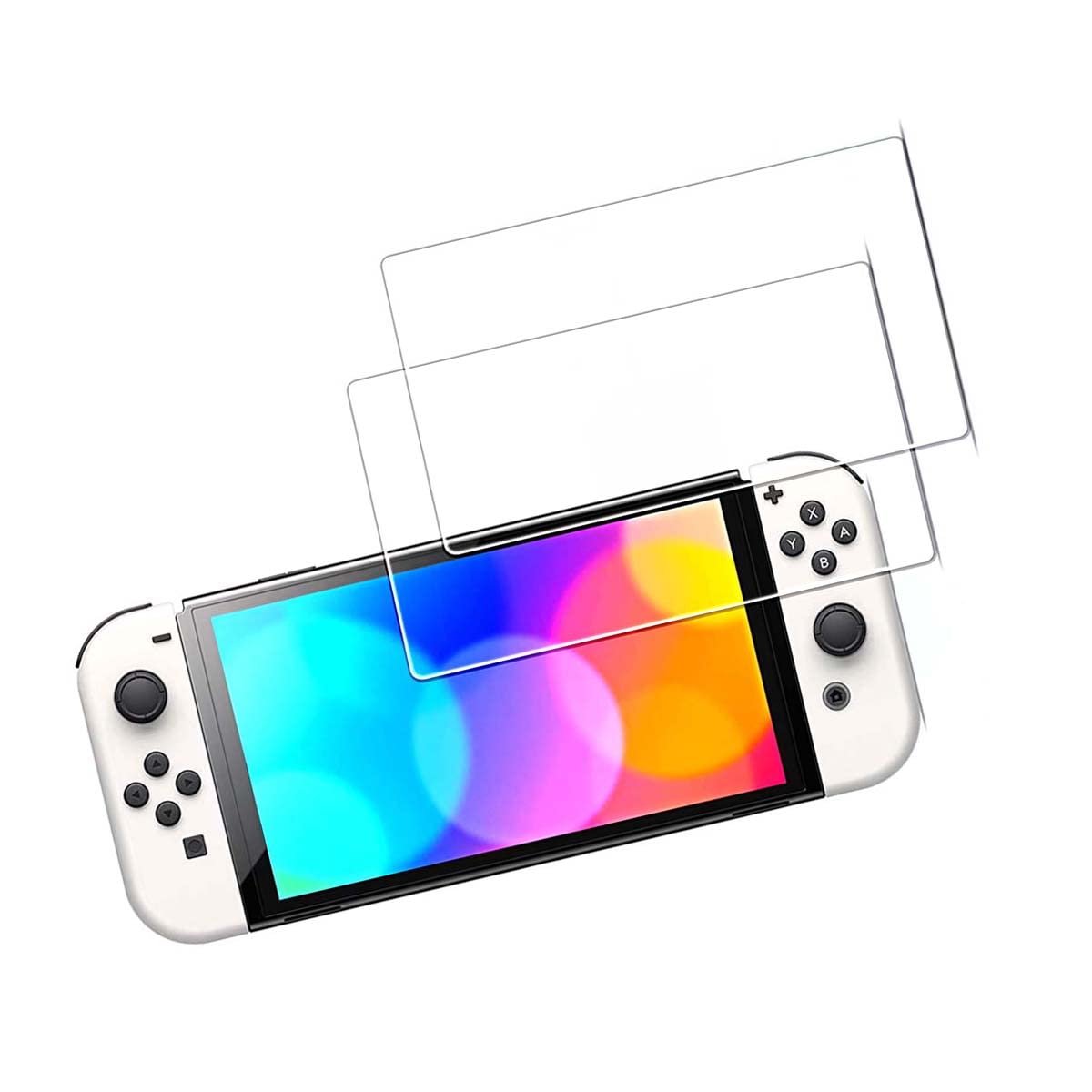 UPONEW for Nintendo Switch OLED 2021 Tempered Glass Screen Protector - [2 Pack] Tempered Glass Screen Protector Frontier Protective Protector Clear Cover for Nintendo Switch OLED 2021