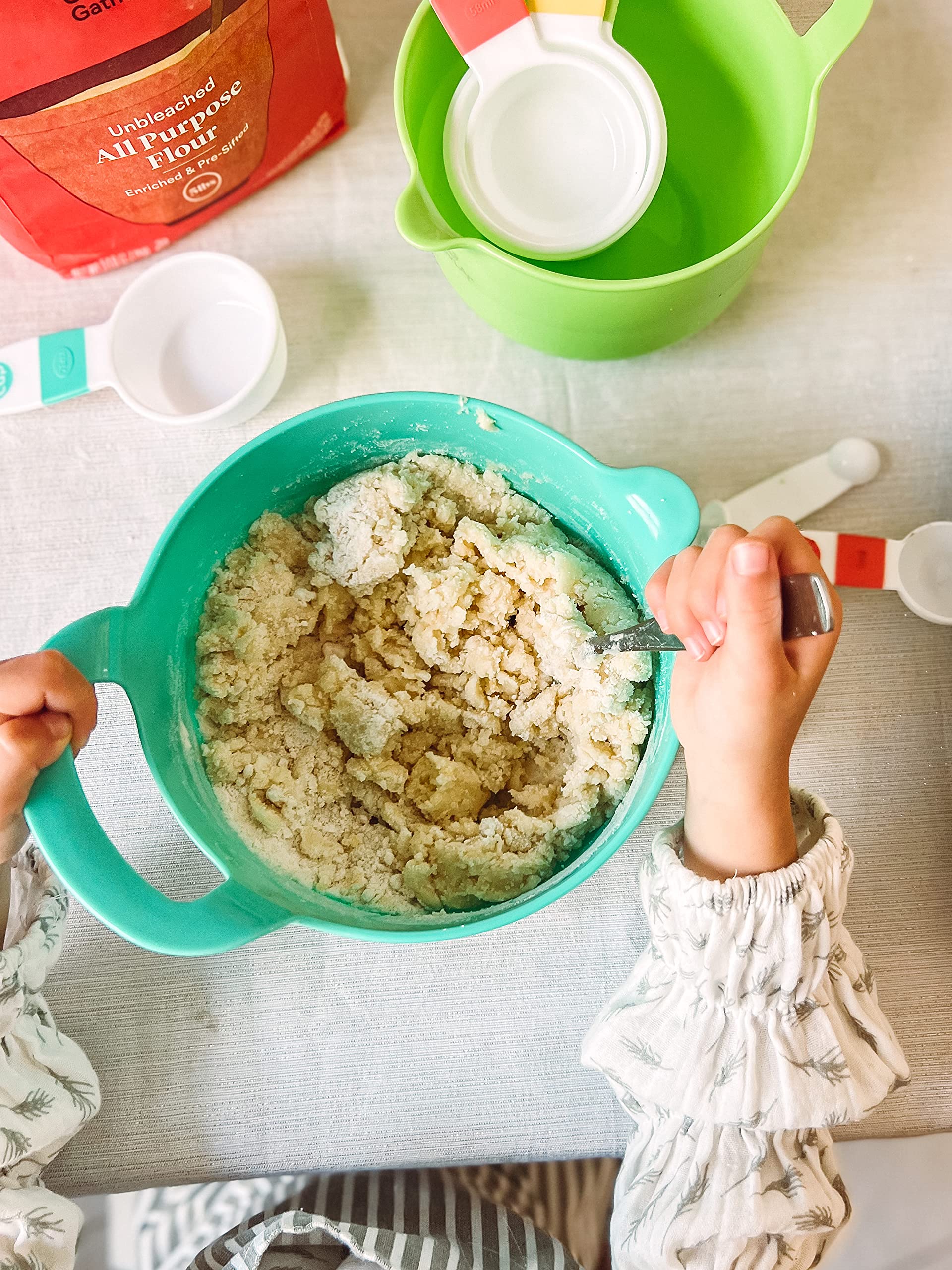 Tovla Jr. Cooking and Baking Montessori Mixing Bowl and Pitcher Set for Kids - Baking Supplies for Boys and Girls