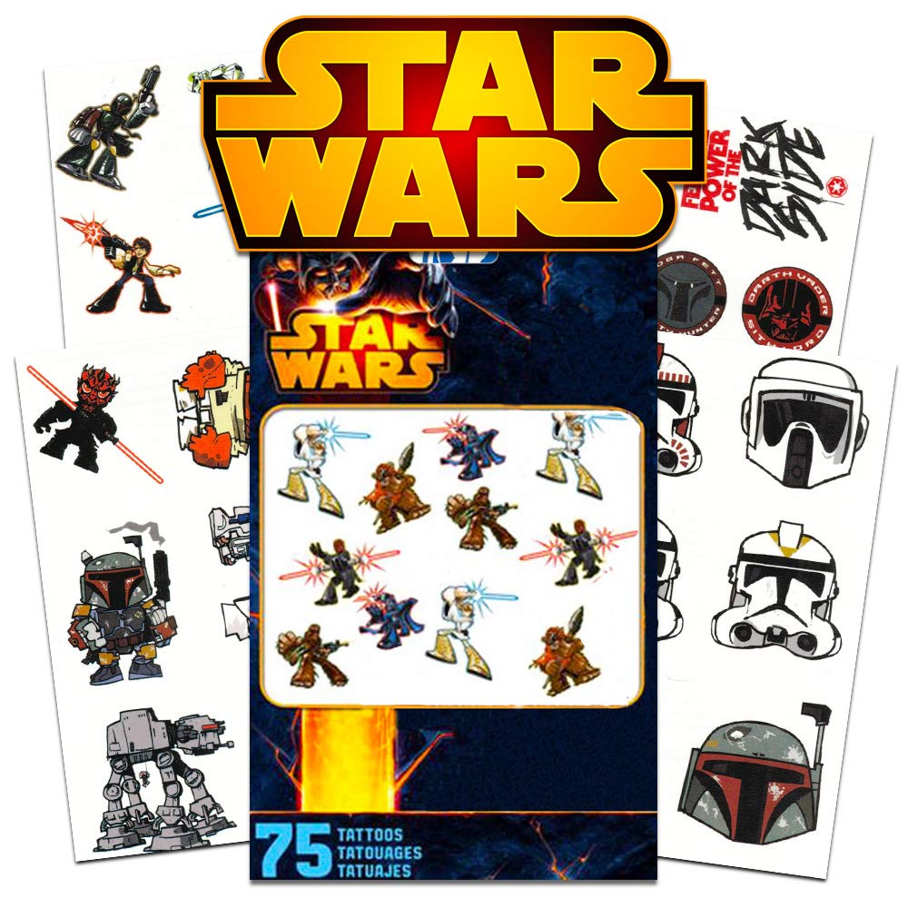 Star Wars Temporary Tattoos Ultimate Party Favors Set ~ Bundle Includes Over 100 Star Wars Tattoos From Episodes 1-9 (Star Wars Parts Supplies)