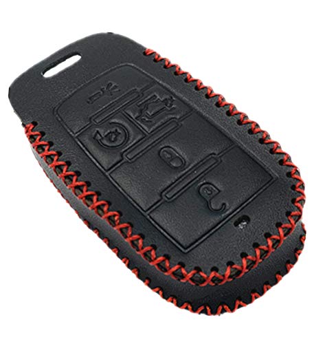 Rpkey Leather Keyless Entry Remote Control Key Fob Cover Case protector For Replacement Fit For 2019-2020 RAM 1500(5-Button with Tailgate)Black