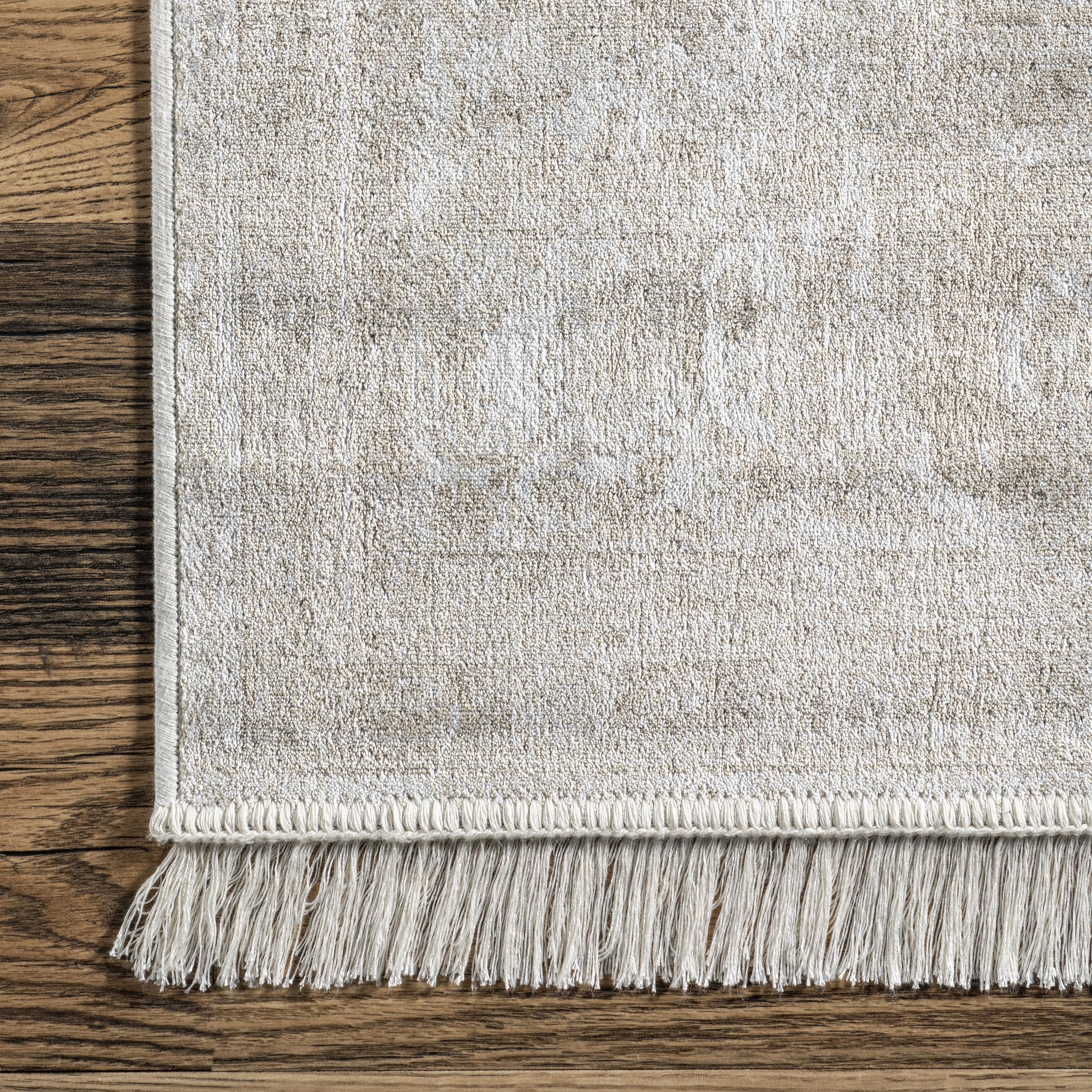 nuLOOM Elyse Vintage Floral Fringe Runner Rug, 2' 8" x 8', Ivory