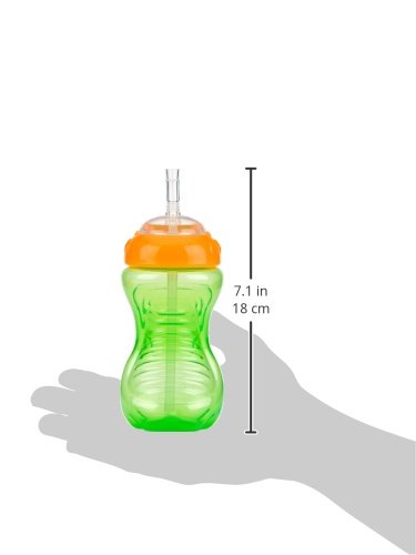 Nuby No-Spill Cup with Flex Straw, 10 Ounce, Colors May Vary