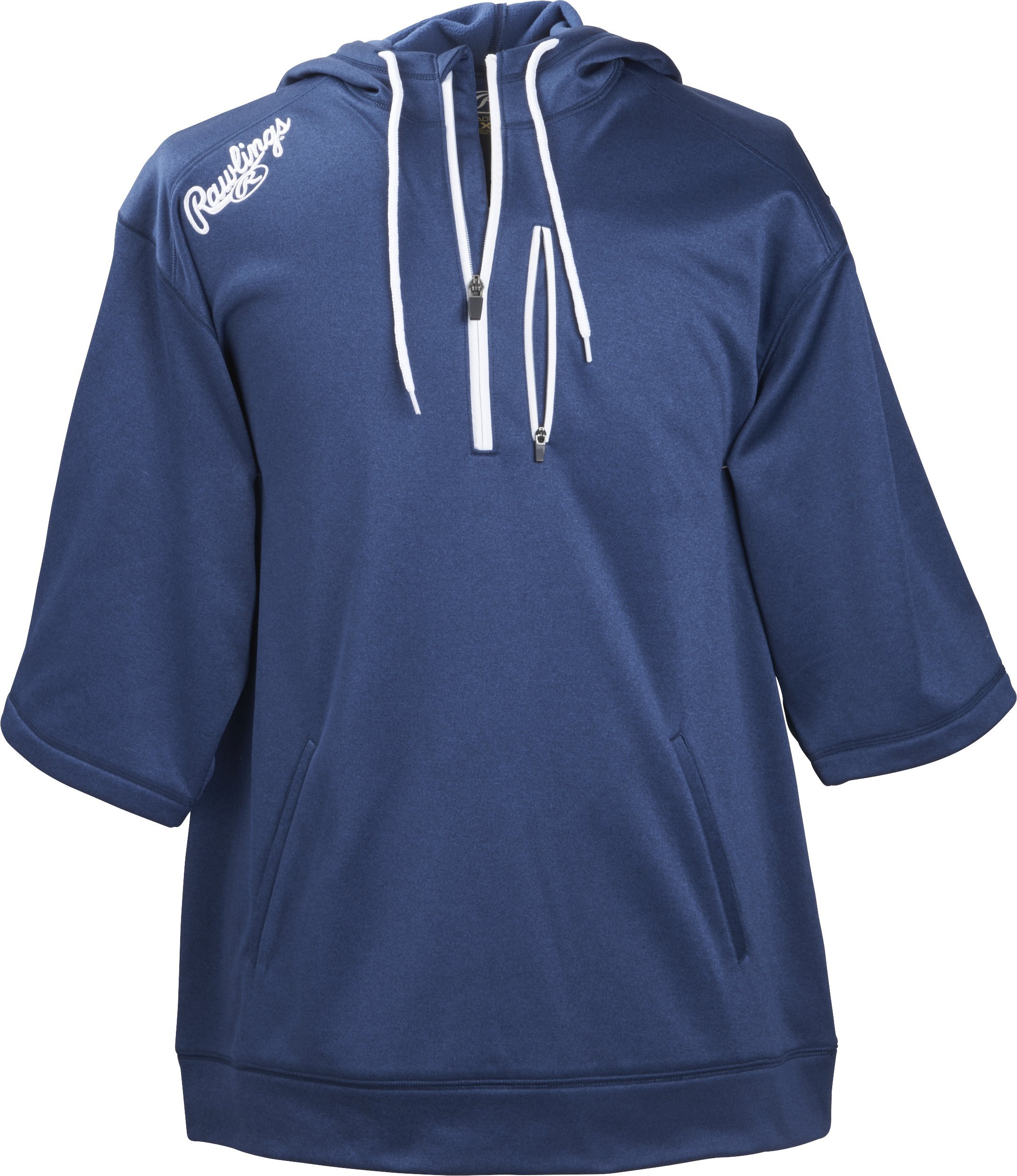 Rawlings Men's Short Sleeve Hoodie, Navy, XX-Large