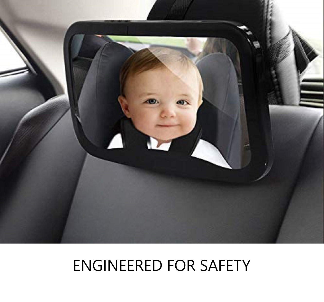 RRAS Rear Facing Infant Car Mirror | Easy to Install | Wide Crystal Clear View | Shatterproof