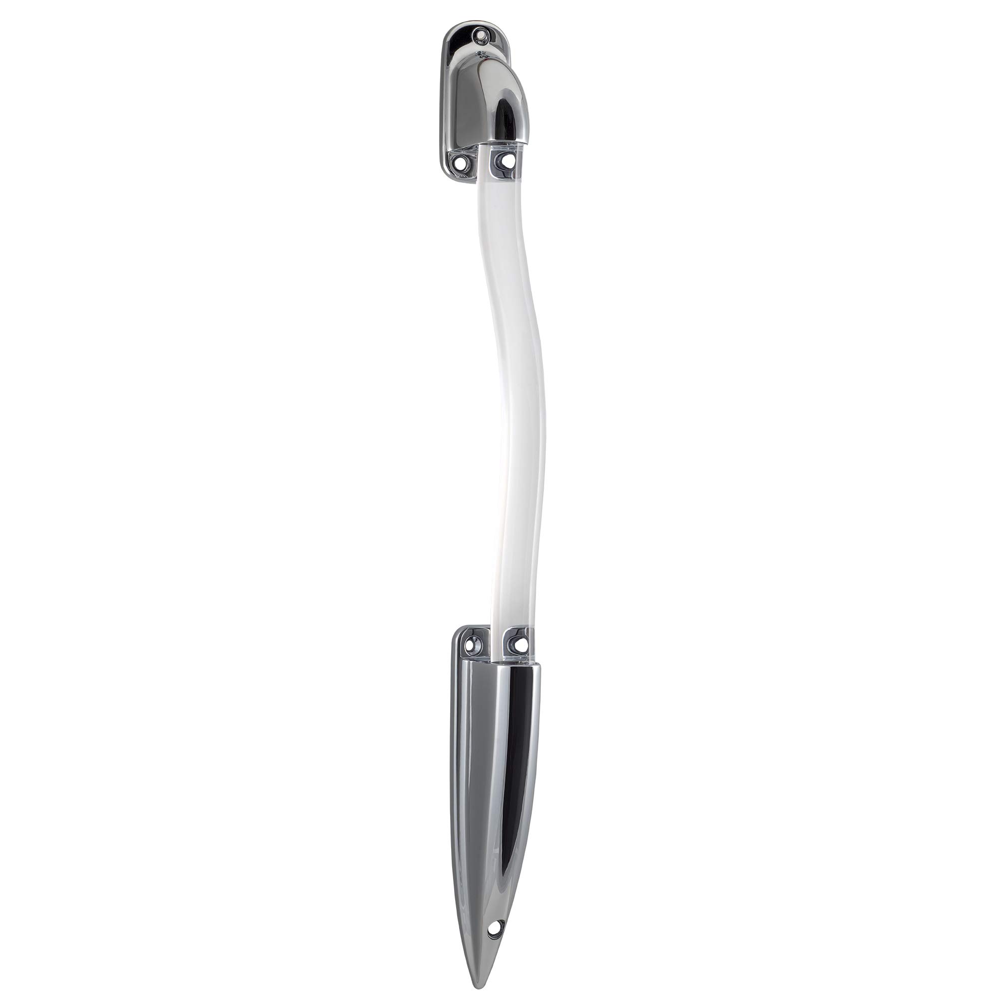 RecPro RV Entry Door Assist Handle | S Style Bar | Chrome Plated | Optional LED Color (White)