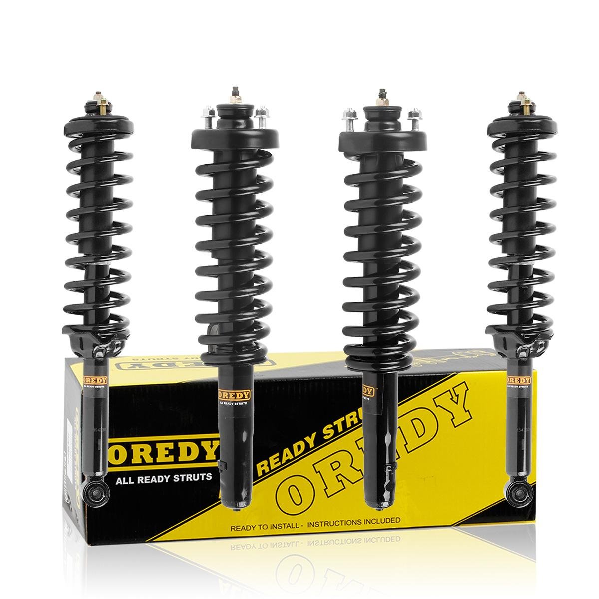 OREDY 4 pcs Front Rear Struts w/Coil Spring Suspension Kit Replacement for 1997-2001 Honda CR-V -171583 171325
