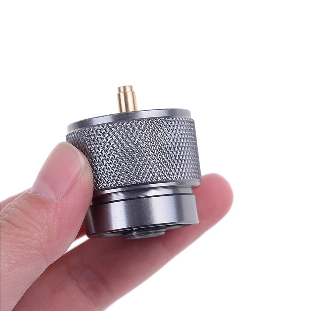 Sunlevo Camping Stove Adapter Backpacking Stove Adapter for Propane LPG Canister Adapter with Automatic Shutdown Function Propane Small Tank Input EN417 Lindal Valve Output