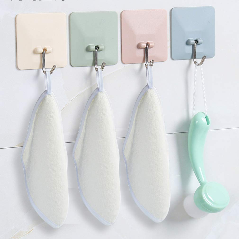 Nydotd 8 Pcs Exfoliating Face and Body Wash Cloths Towel Soft Weave Bath Cloth Dual-Sided Exfoliating Scrub Cloth Skin Washcloth Massage Bath Cloth (Exfoliating Side and Soft Terry Side Cloth) 10"x8"