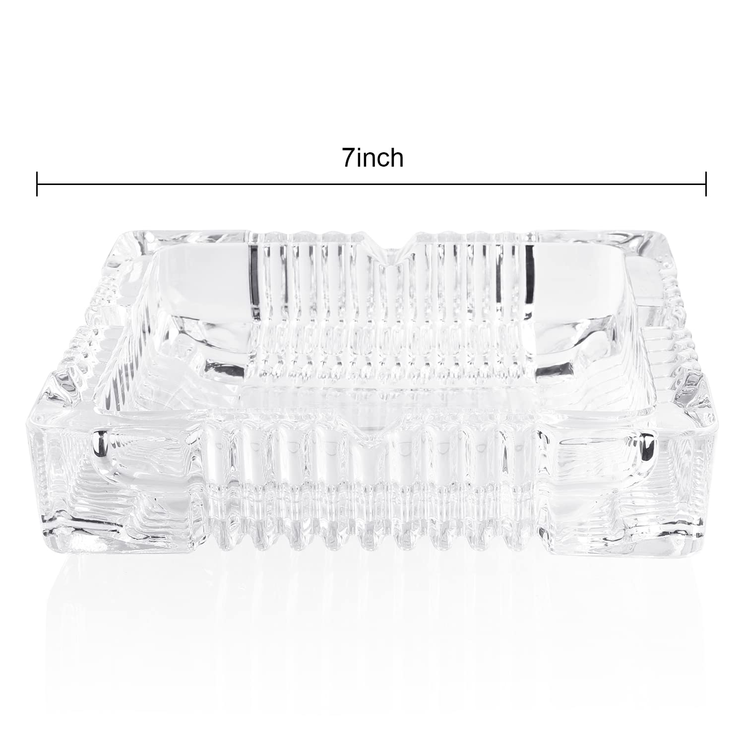 Paysky Glass Ashtray, Home Ashtrays for Cigarettes, Outdoor Ashtray for Weed, Cigar Cool Ashtrays Cute Ashtray Square Transparent 7inch