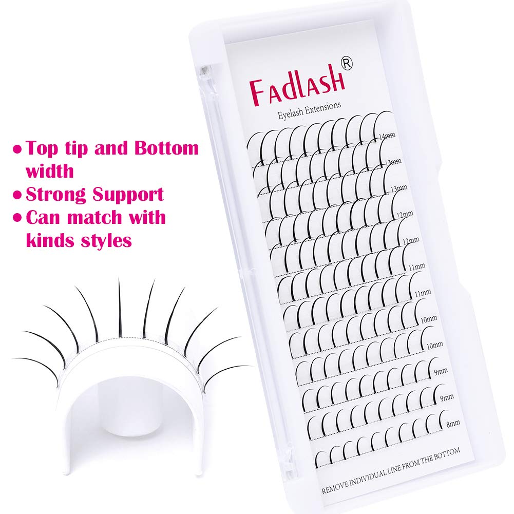 Spike Lash Extensions Mixed Tray Premade Spikes Eyelash Extensions Single Super Thick Eyelash Spikes Individual Lashes Fairy Eyelashes (C Curl, 8-14mm)