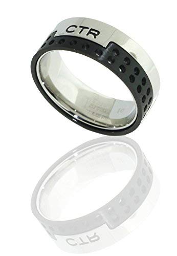 One Moment In Time J186 Size 8 Vented Stainless Steel Ring Mormon LDS CTR
