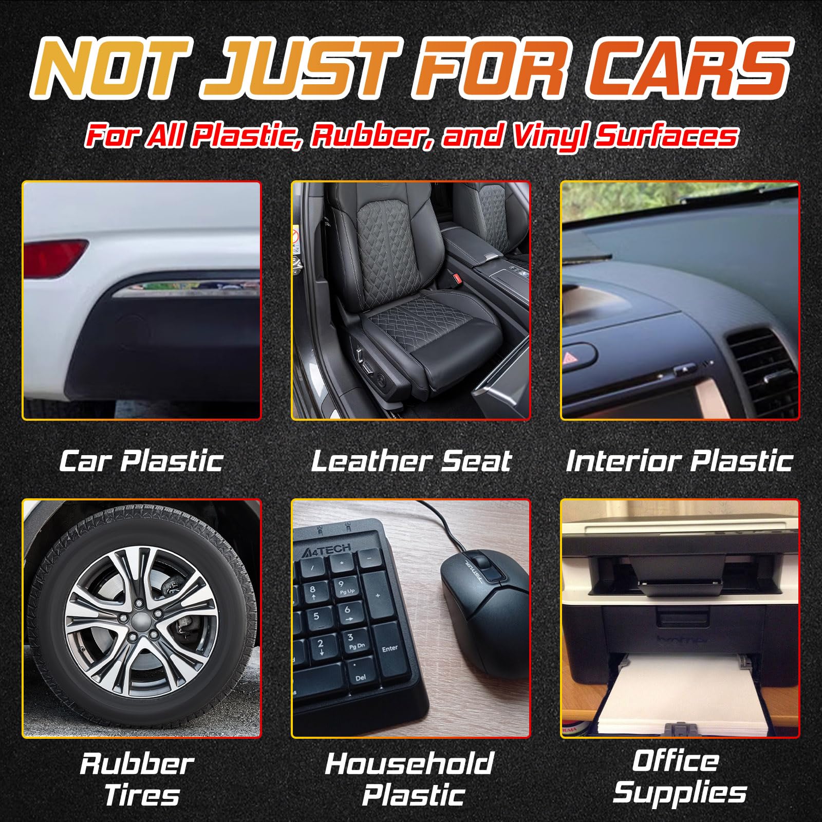Plastic Restorer for Cars, Lasting Auto Restoring Liquid, Qucik Hydrophobic Ceramic Trim Coating Kit, Exterior and Interior Plastic Revitalizing Coating Agent, Resists Water, UV Rays, Dirt (50ml)