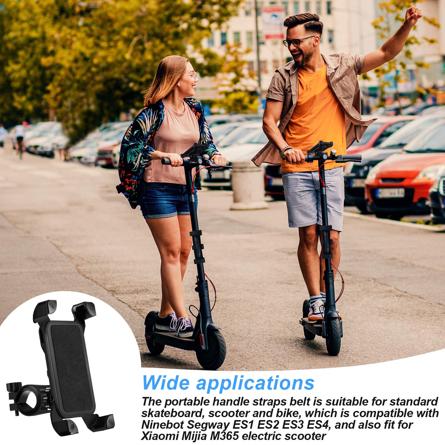 Portable Hand Carrying Handle Straps Carrying Handle Bandage Belt Webbing Scooter Carrying Accessories Phone Holder Compatible with Xiaomi M365 Mi Ninebot Electric Scooter Goods ES1/ ES2/ ES3/ ES4