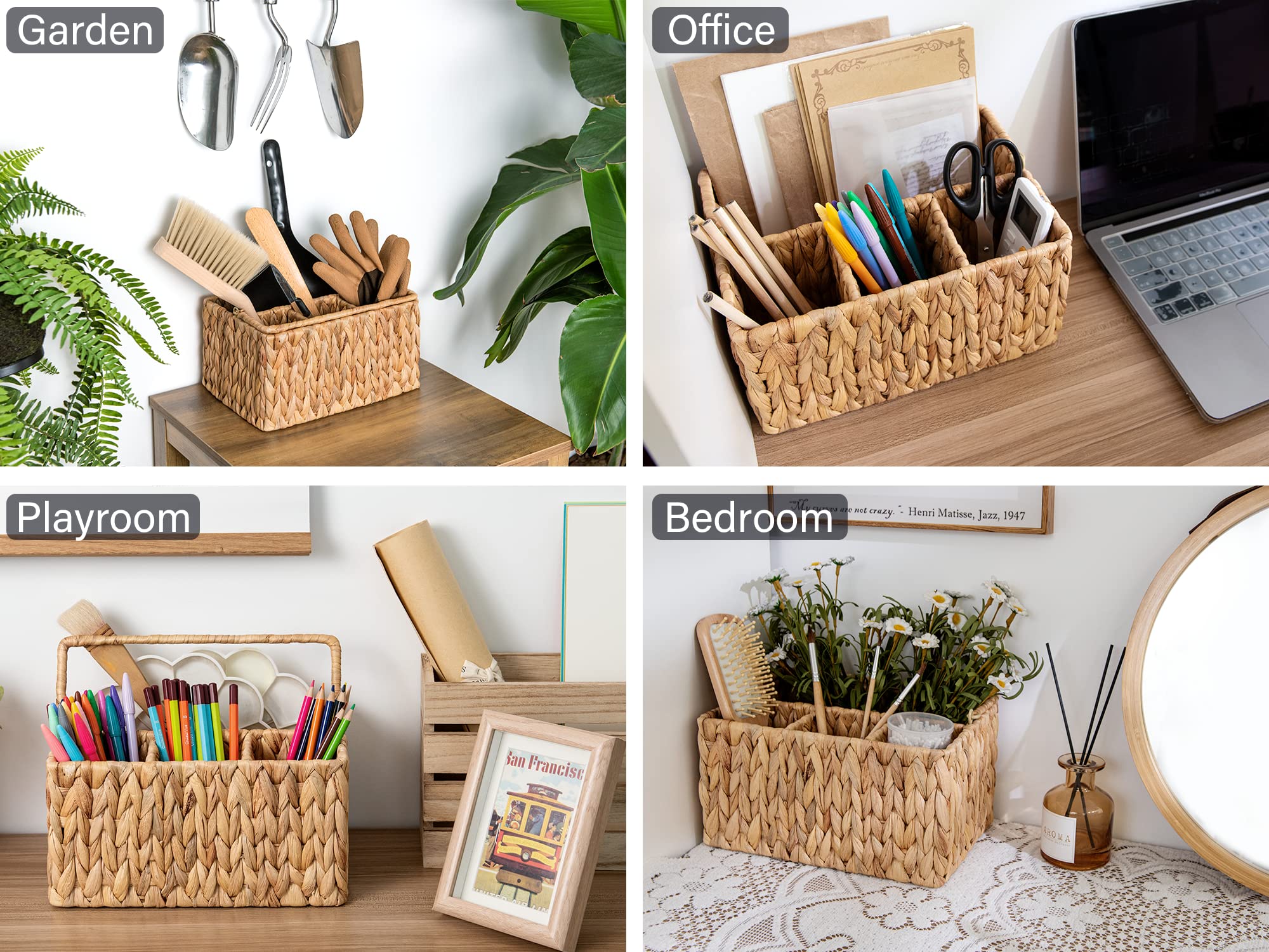 StorageWorks Small Wicker Baskets Wicker Flatware Organizer