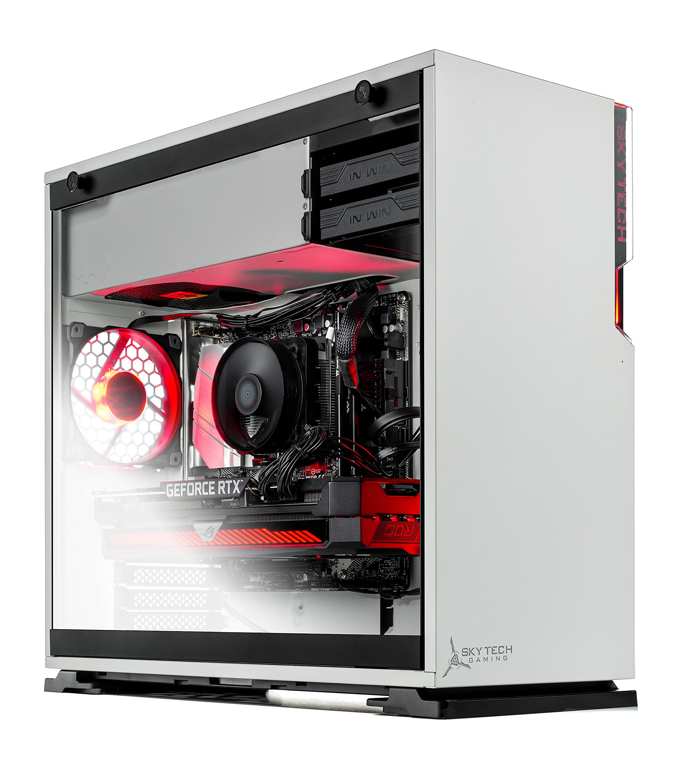 Skytech Shiva Gaming PC Desktop - AMD Ryzen 5 5600X 3.7GHz, RTX 3080 10GB GDDR6X, 16GB DDR4 3200, 1TB NVMe SSD, 750W Gold PSU, AC WiFi, Windows 11 Home 64-bit