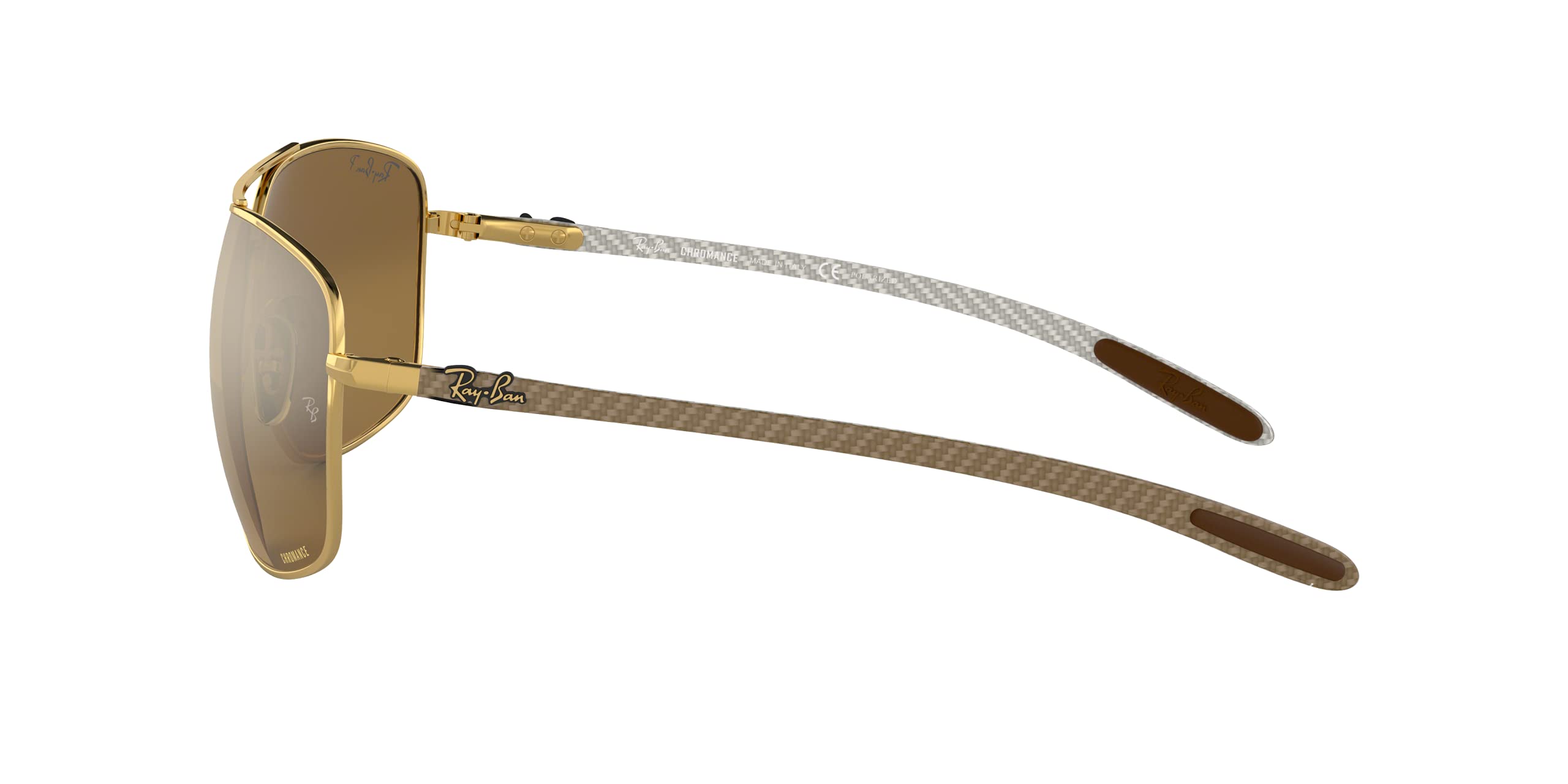 Ray-Ban Men's Rb8322ch Chromance Square Sunglasses, Arista/Brown Mirrored Gold Gradient, 62 mm