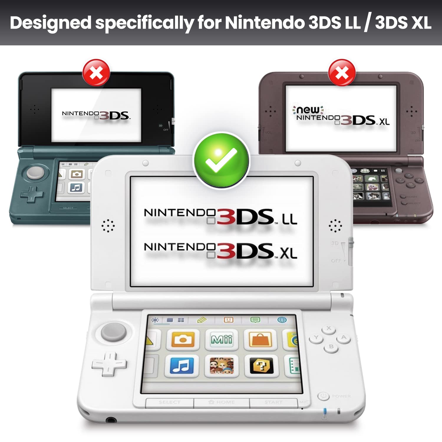 OSTENT Anti-Shock Hard Metal Box Cover Case Shell for Nintendo 3DS XL LL (Silver)