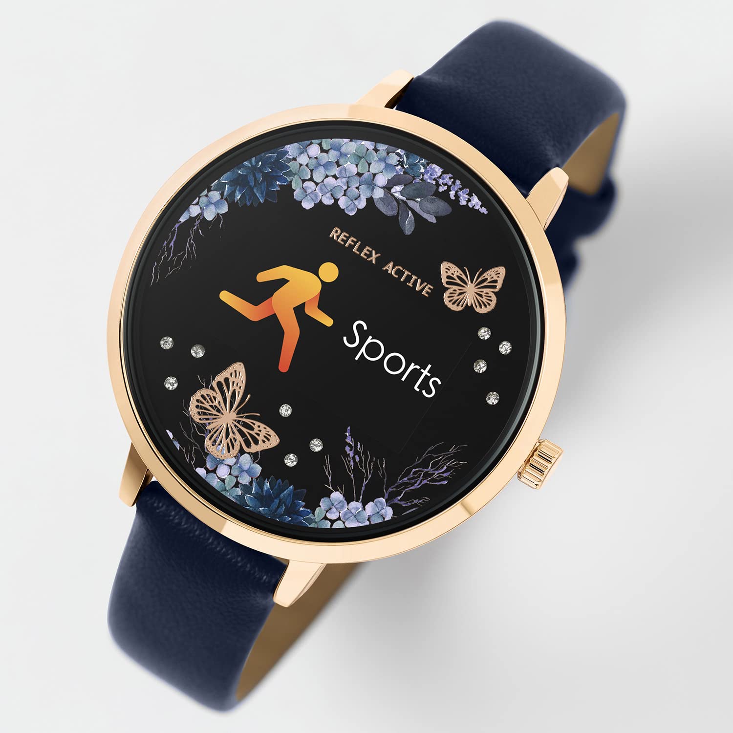 Reflex Active Series 3 Smart Watch with Colour Screen, Crown Navigation and Upto 7 Day Battery Life, Navy, Strap