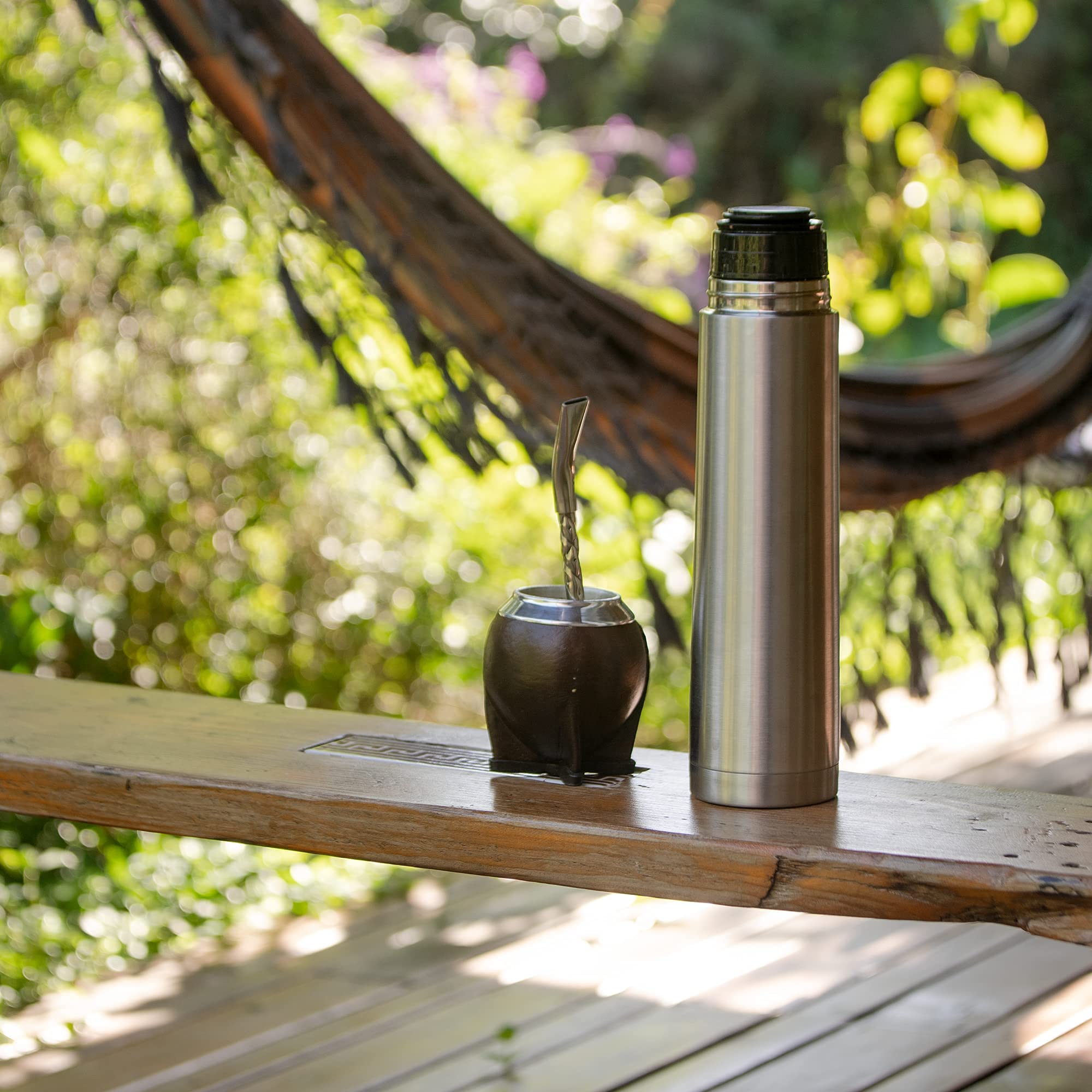 thebmate [Premium Yerba Mate Cup (Mate Gourd) - Crafted Ceramic Teacup β Dark Brown Leather Wrapped Handmade in Uruguay - Mate Torpedo - Torpedo Style