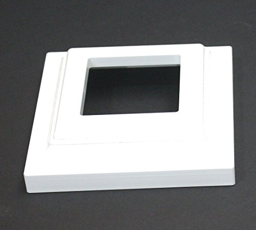 Plastic Black or White Deck Railing Column Post Base Trim Ring 3 x 3 Post Base fit Outside 3x3 Posts, railings, Decks, Signs or Columns. (1, White)