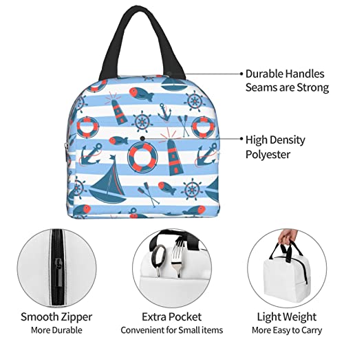 Zminciu Summer Lunch Bag Reusable,Zipper Closure Leakproof Insulated Lunch Box Cooler Tote Bag Food Container Snack Bag