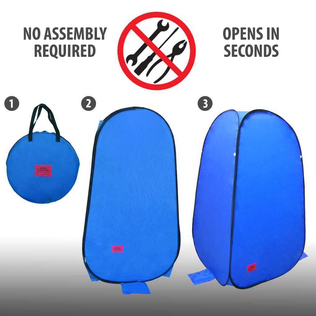 Pop-Up Room in a Bag Instant Portable Changing, Shower and Bathroom with Dura-light Steel Frame and Weather-Resistant material for for Pontoon / Deck / Fishing / Sail Boat. Included Tie-Down Kit.