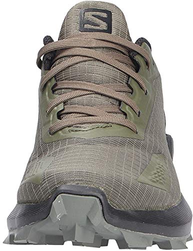 Salomon Kids ALPHACROSS Blast CLIMASALOMON Waterproof Trail Running Shoes, Olive Night/Black/Castor Gray, 13 US Unisex Little