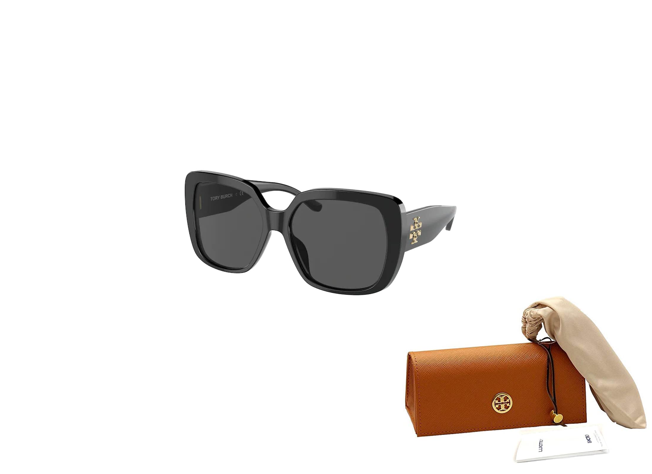 Tory Burch TY7112UM 147471 57MM Tokyo Tortoise/Solid Dark Green Square Sunglasses for Women + BUNDLE With Designer iWear Eyewear Kit