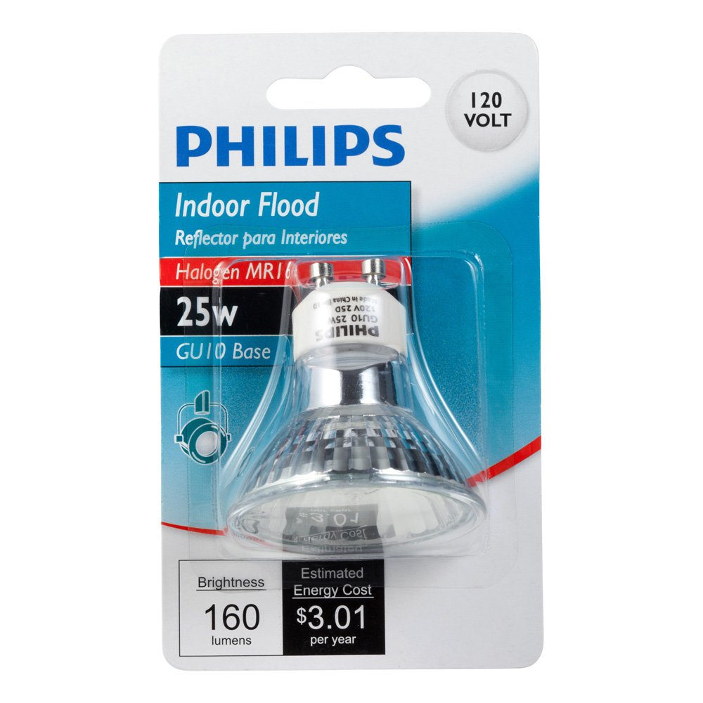 PHILIPS 416933 Indoor Flood 25-Watt MR16 GU10 Base Light Bulb