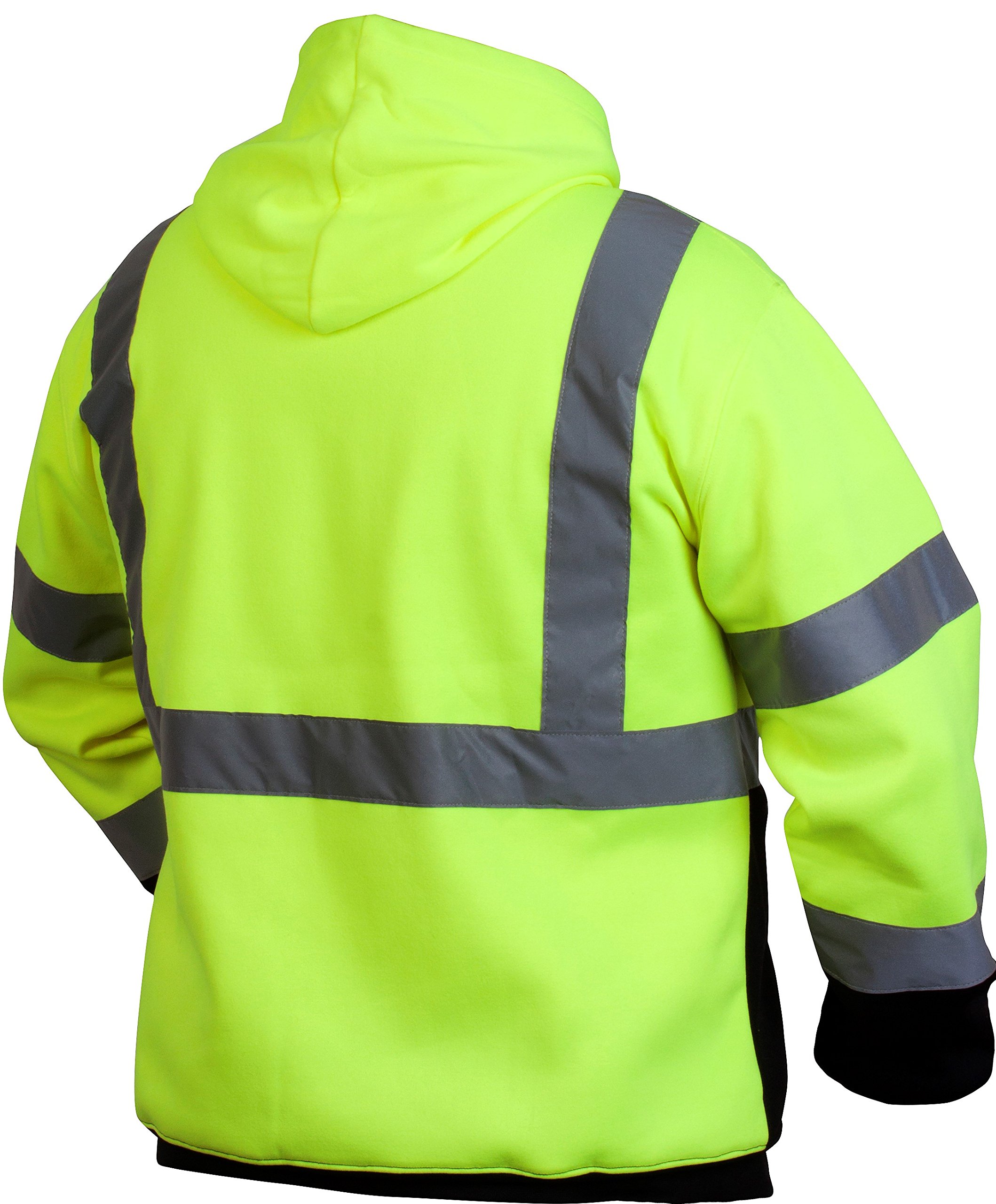 Pyramex Safety Unisex Adult Hoodie Pyramex Hi Vis Lime Safety Pullover Sweatshirt With Black Bottom Large, Hi Vis Lime, 2X Large