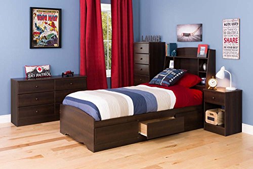 Prepac Astrid 6 Drawer Double Dresser For Bedroom, 16" D x 47.25" W x 28.25" H, Espresso