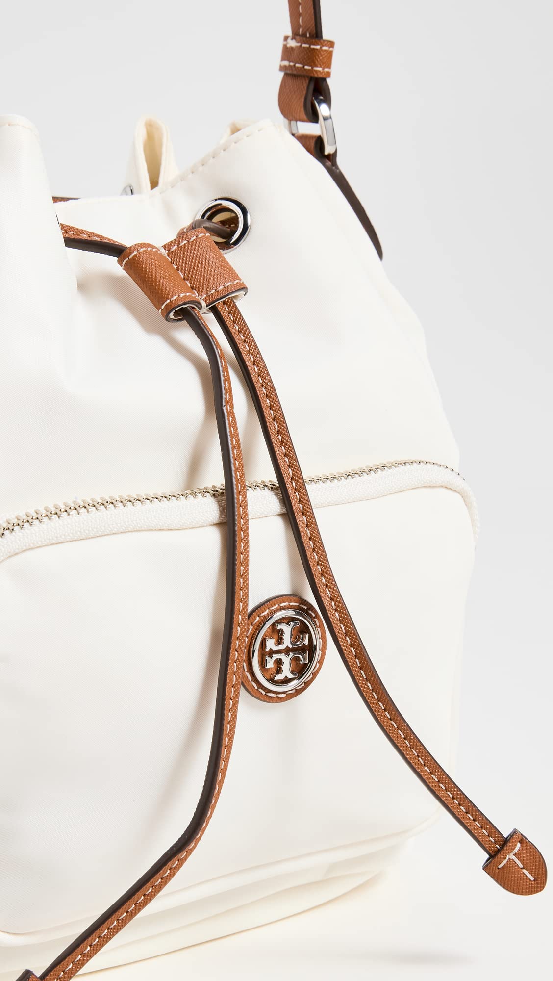 Tory Burch Women's Virginia Bucket Bag, White, One Size