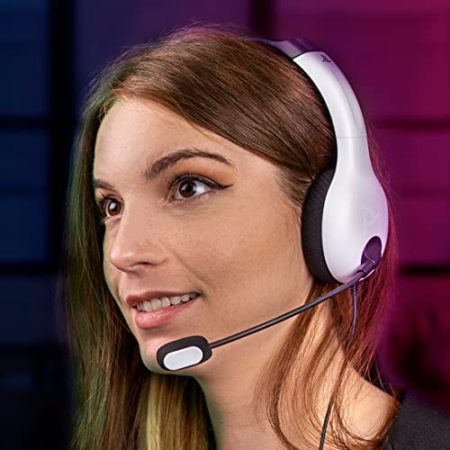 PDP LVL30 Wired Headset with Single-Sided One Ear Headphone for PlayStation, PS4, PS5 - Mac, Tablet Compatible - Noise-Cancelling Mic - Lightweight, Cool Comfort, Great for Gaming , School and Remote Work - White