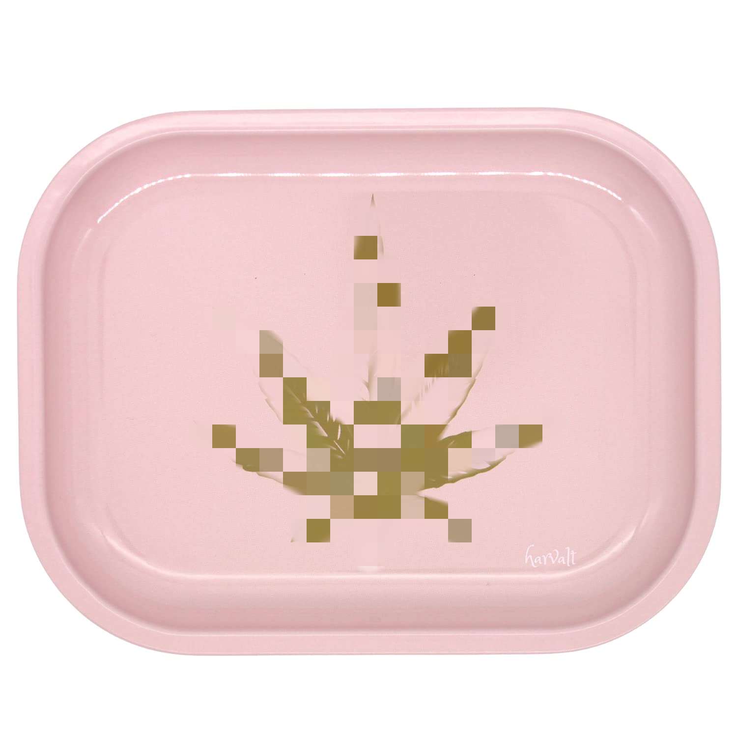 Pink Rolling Tray Girly - Cute Rolling Trays Premium Metal Small Tray with Design - Gifts for Wowen Travel Accessories, 7'' X 5.5''