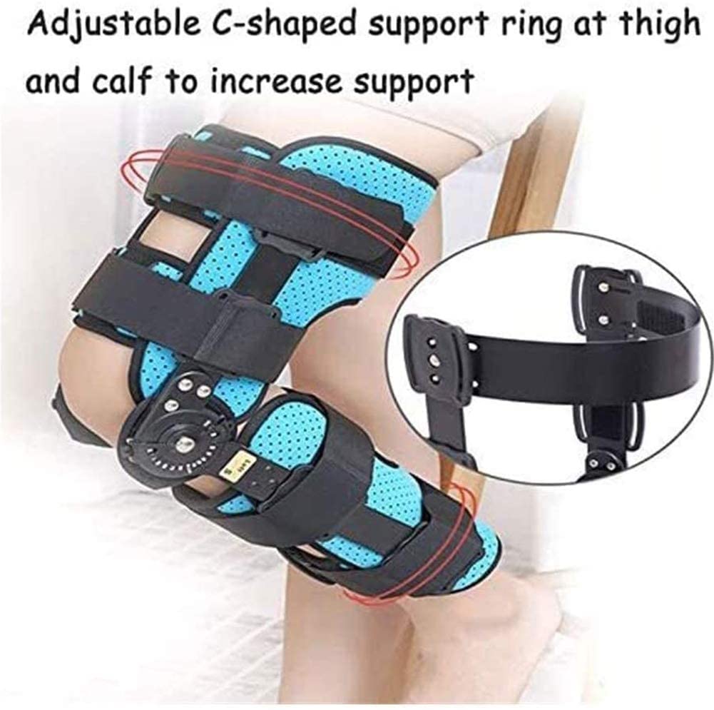 TSUSF Adjustable ROM Hinged Knee Brace Leg Stabilizer, Post-Op Knee Brace For Recovery Stabilization Ligament/Sports Injuries Unisex