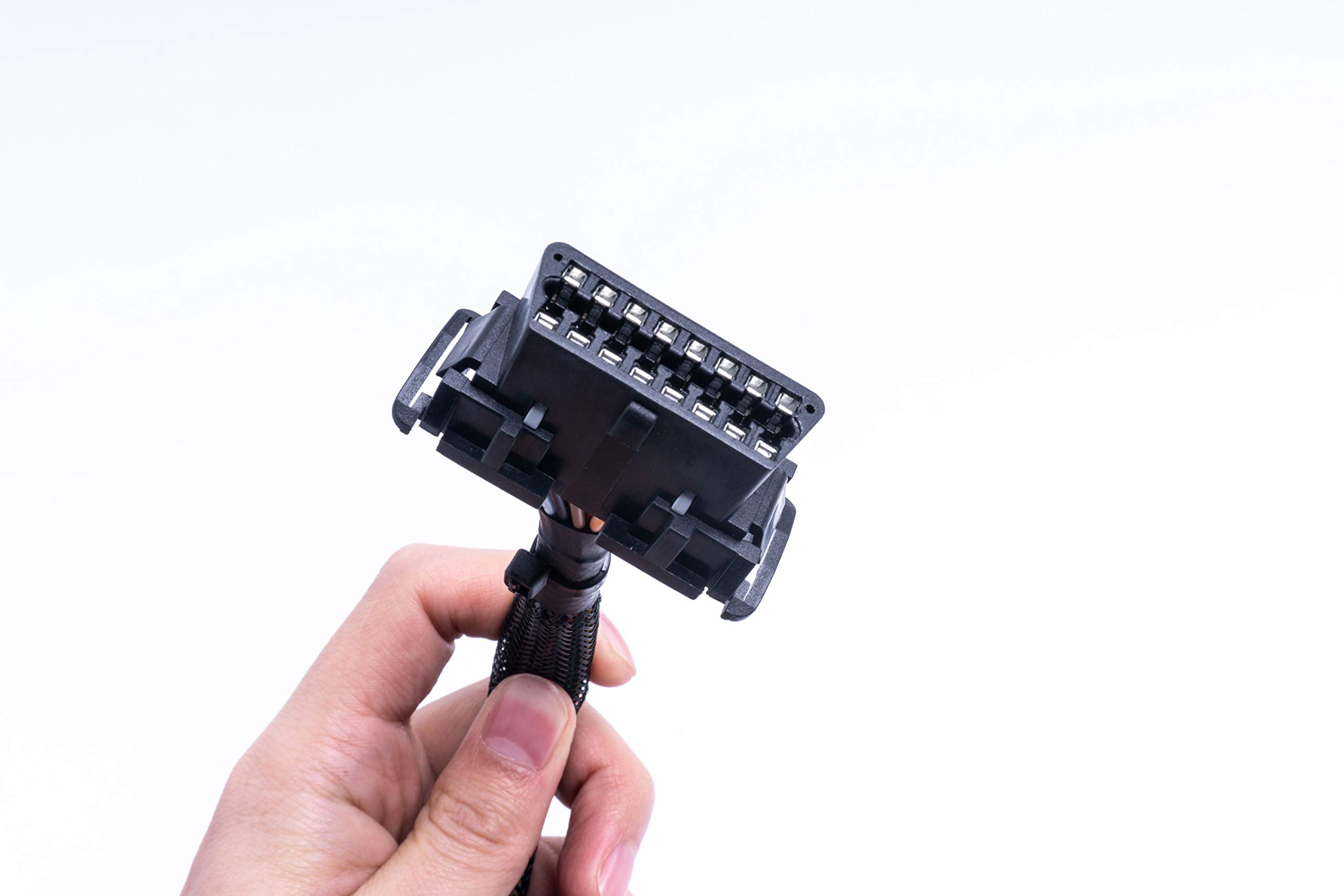 OBD II Cable OBD2 16pins Male 1 to 2 Female Splitter Y Cable 20awg Thick Wire Underdash Splitter Cable