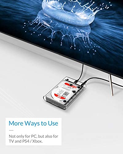 ORICO 3.5 Hard Drive Enclosure 5Gbps Tool Free Transparent Computer External Hard Drive Enclosure for 3.5/2.5 SSD/HDD Up to 16TB-3139U3