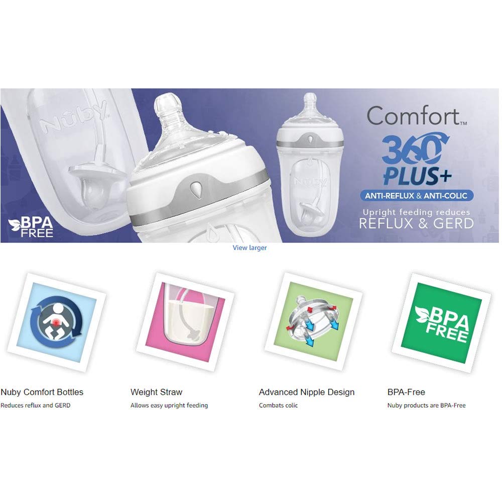 Nuby Comfort 360 Silicone Bottle, 5 Oz