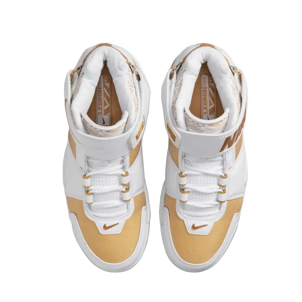Nike Men's Zoom Lebron II Maccabi White/Metallic Gold (DJ4892 100) - 12