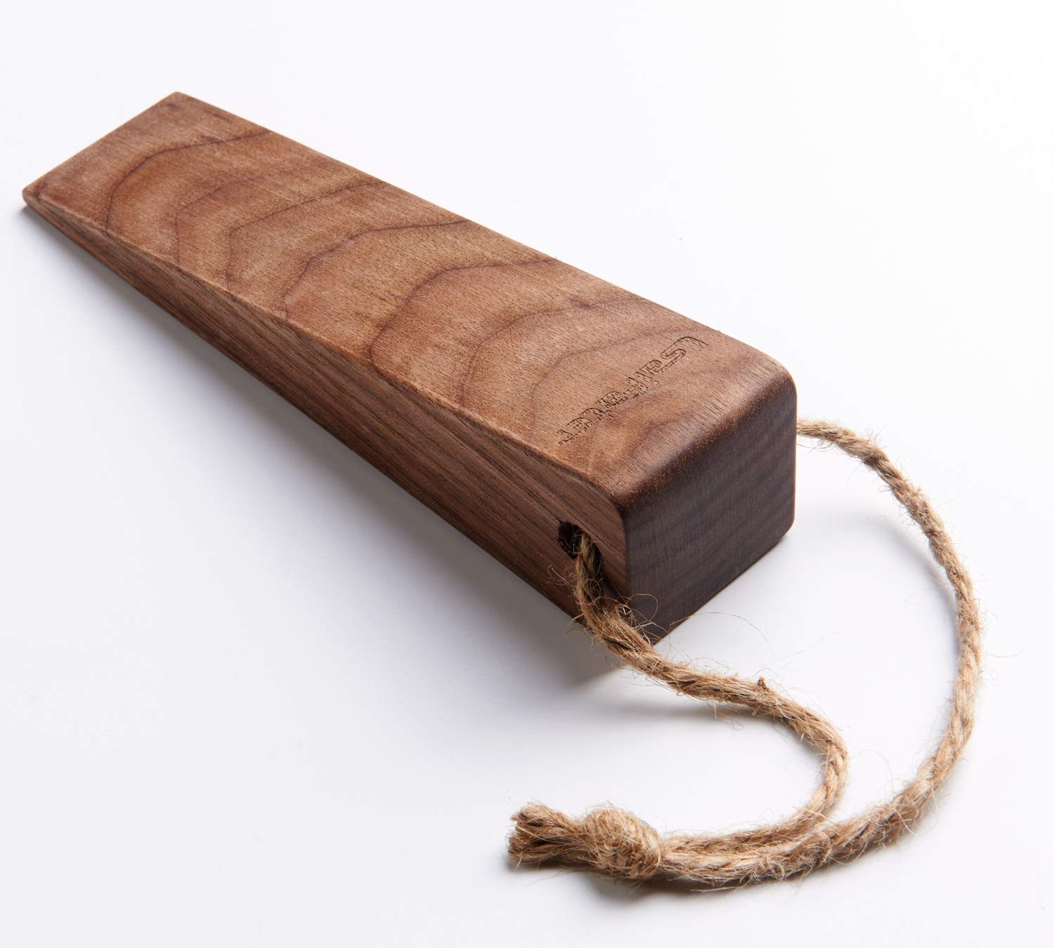 Security Large Soild Wood Door Stopper, Non-Slip Door Stops with Premium Heavy Duty (1 Piece, Walnut)