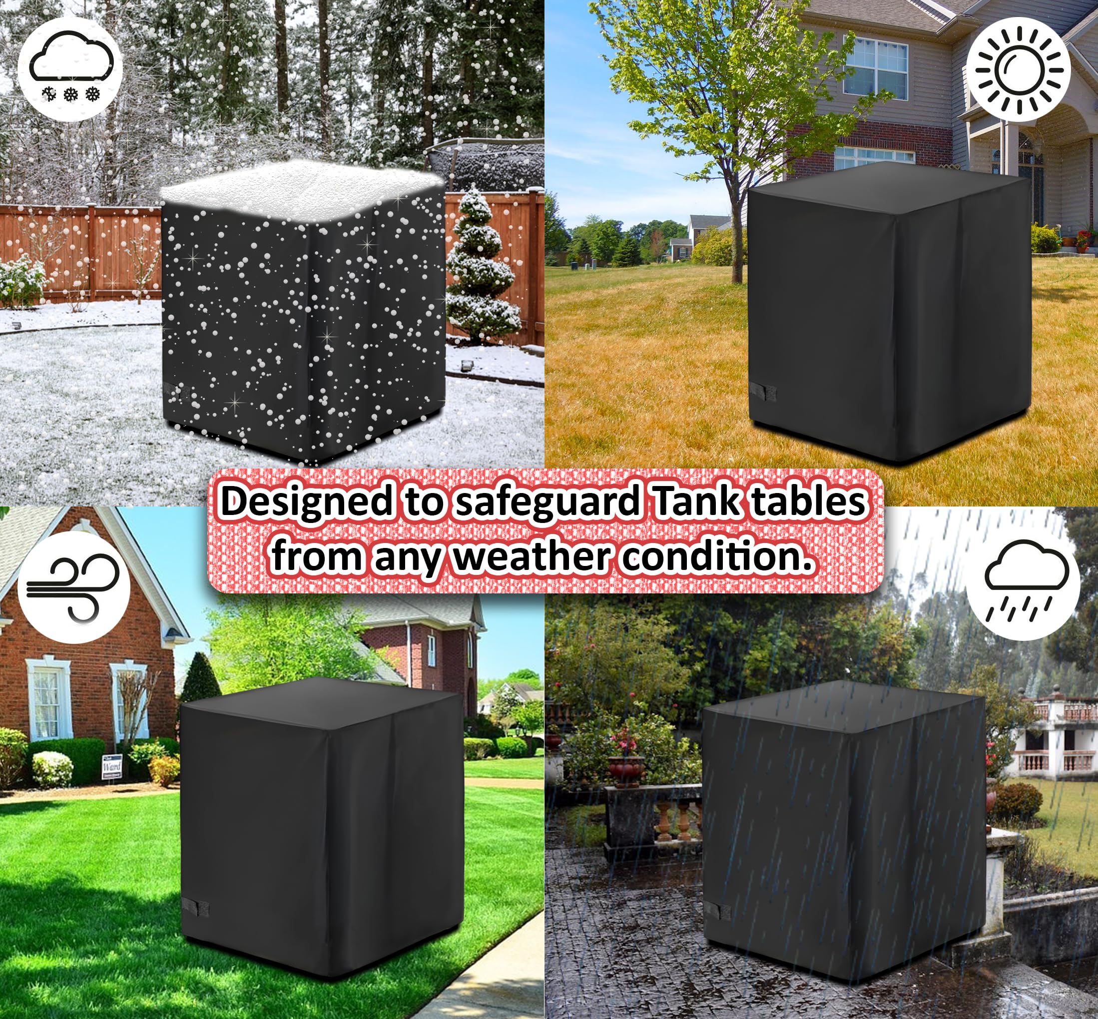 Outdoor Bazaar 17 Inch Square Cover for Tank Hideaway Tables from Bond Manufacturing Model 67635, Endless Summer ZAZ1801M, Cosiest Wicker Tank Table and Others