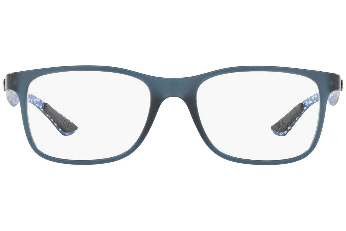 Ray-Ban RX8903 Square Prescription Eyeglass Frames, Matte Blue/Demo Lens, 53 mm