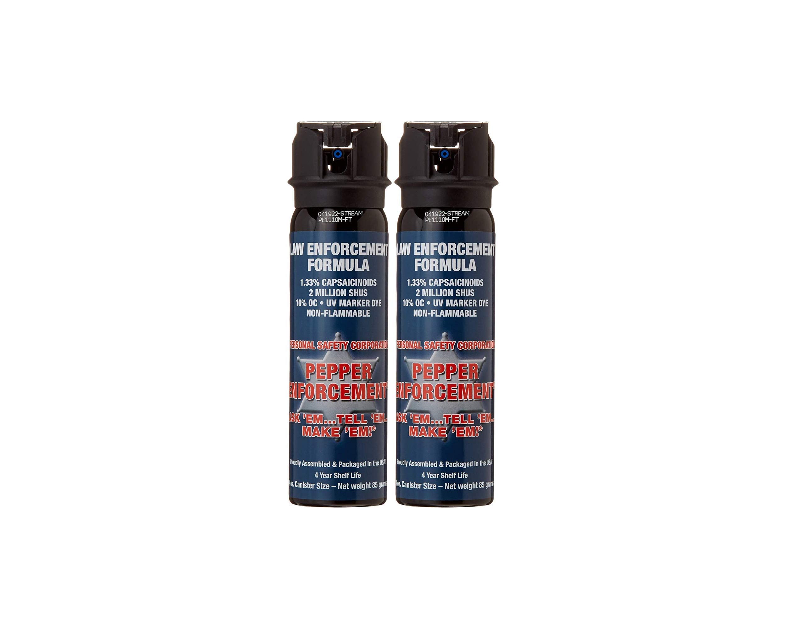 Pepper Enforcement PE1110M-FT Splatter Stream Pepper Spray 2 Pack - Maximum Strength 10% OC Formula - Emergency Self Defense Personal Protection Safety (2-Pack Stream Pepper Spray)