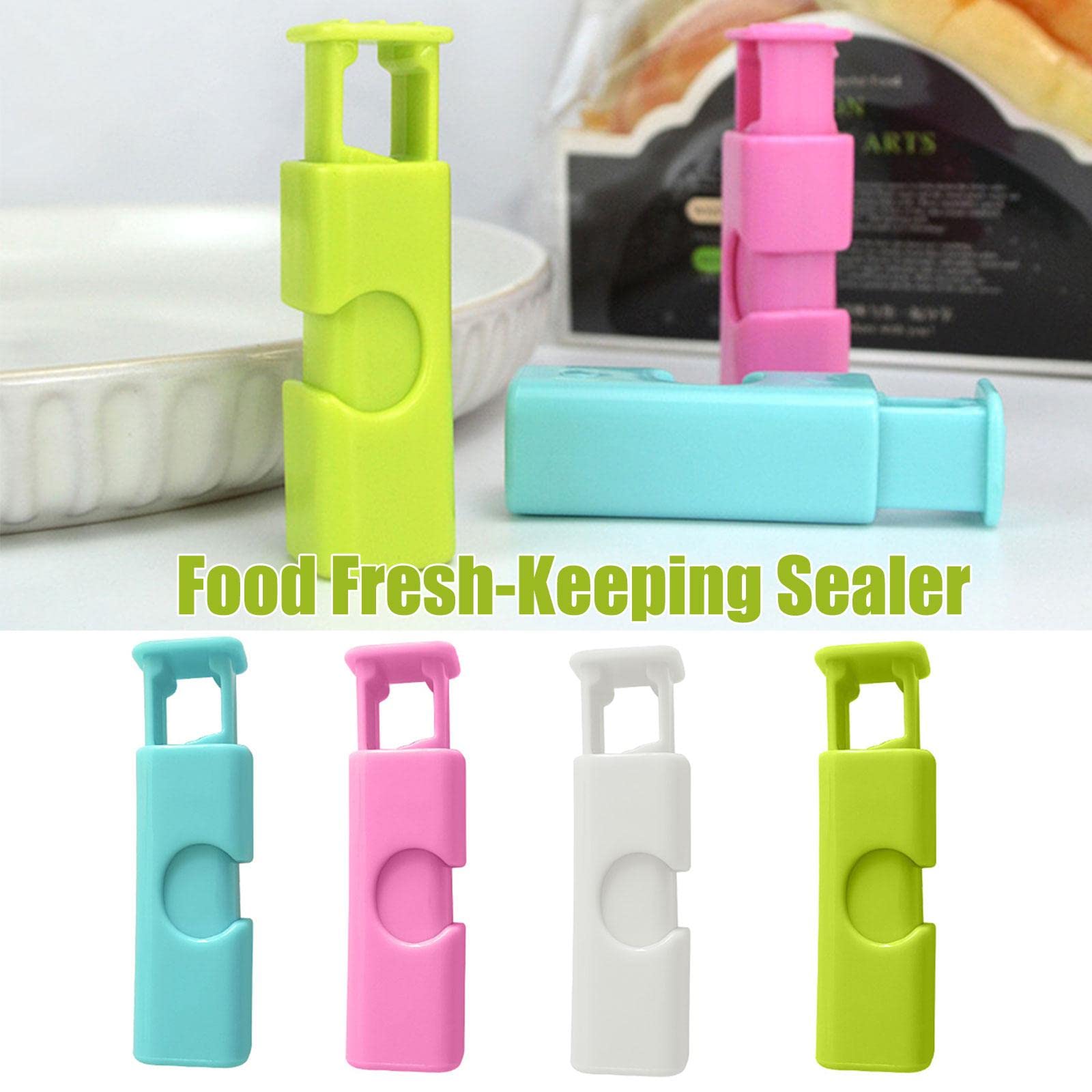 Tsugar Bread Bag Clips, Bread Bag Seal Clip Reusable Easy Squeeze & Lock for Snack Food Bread Bag, Strong Moistures-Proof Fresh-Keeping Sealing Clip