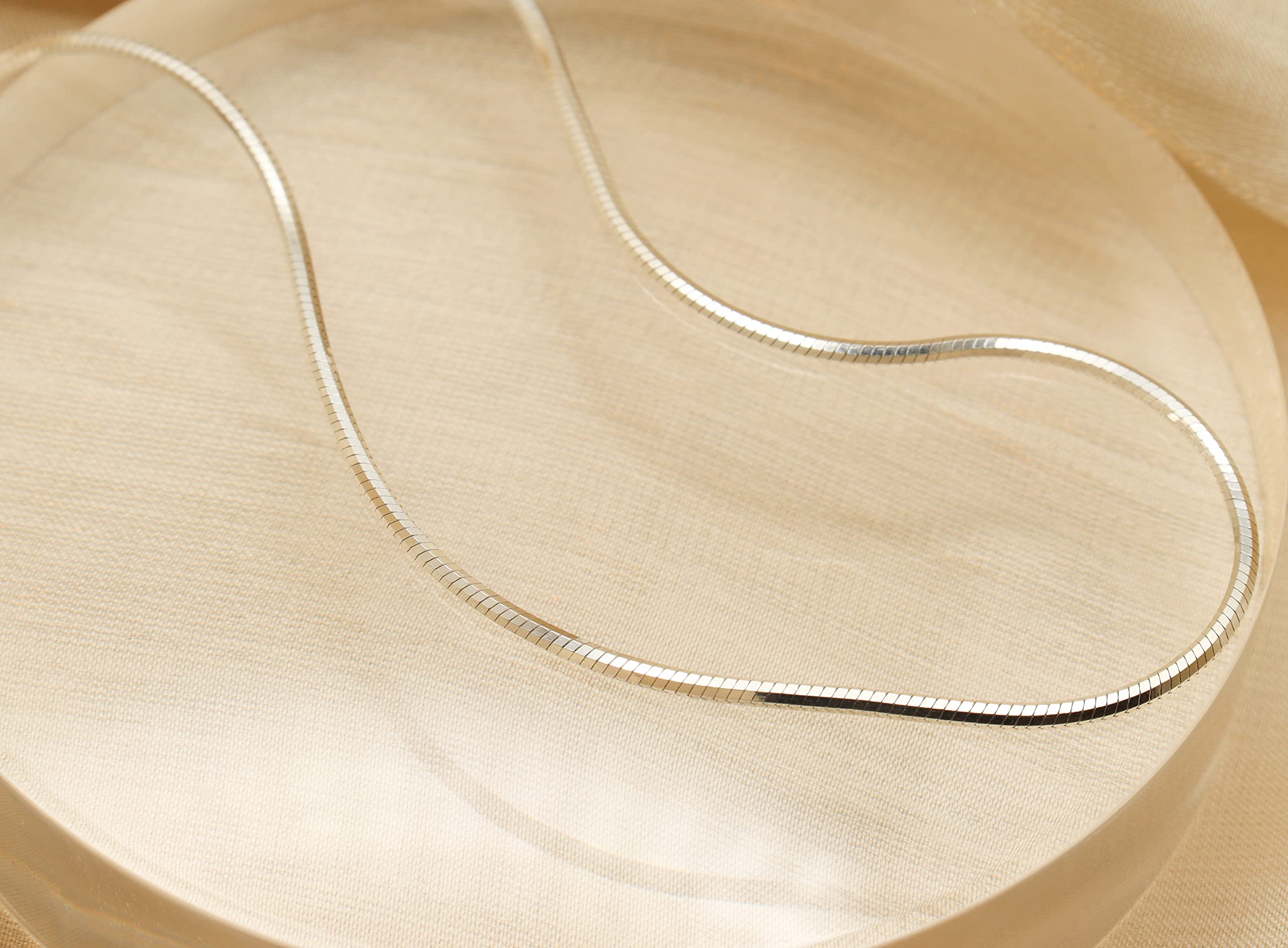 PORI JEWELERS 925 Sterling Silver 1.5MM Magic 8 Sided Italian Snake Chain (18, Silver)