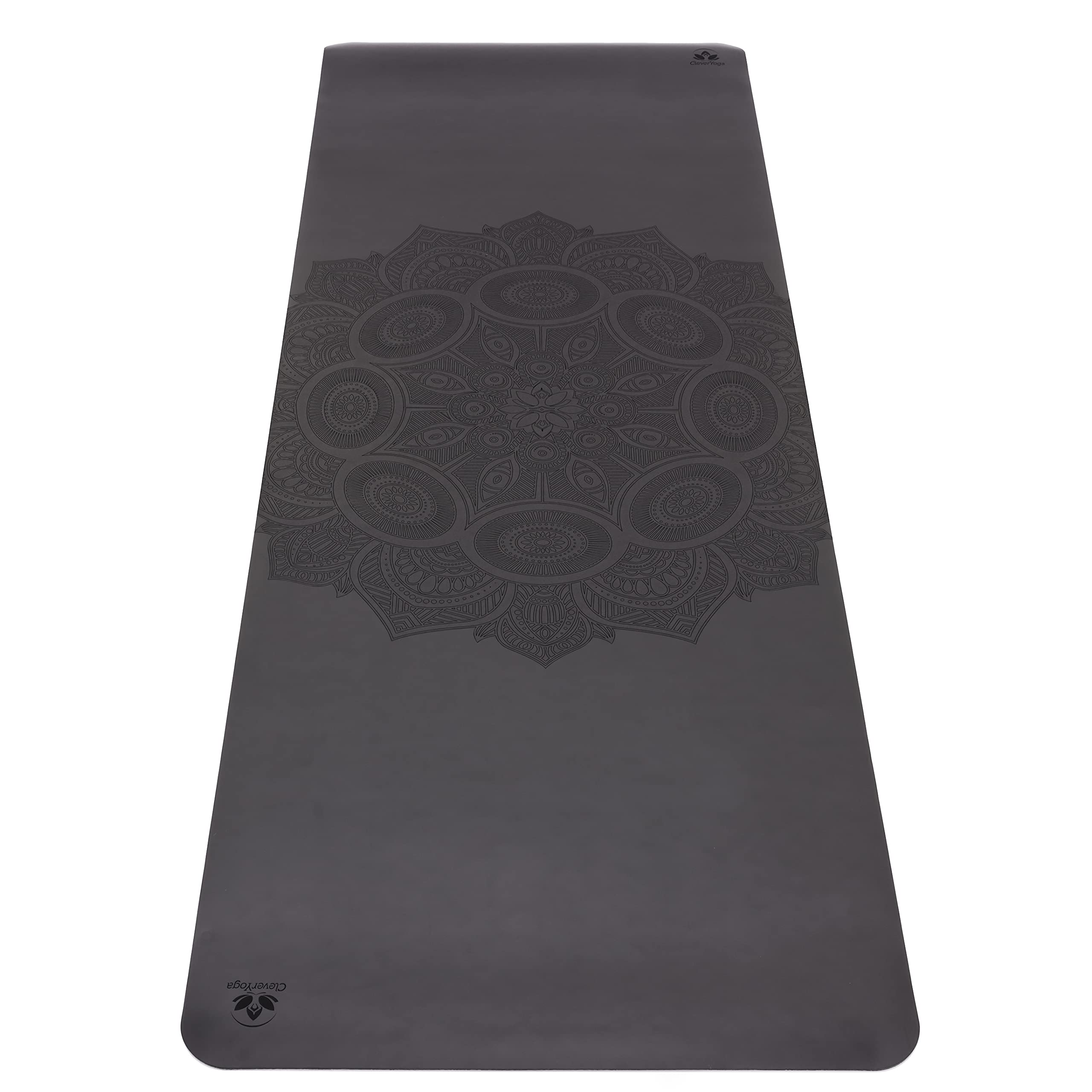 Premium Clever Yoga Mat - Extra Safe Non Slip Yoga Mat Suitable For All Yoga Types - Workout Mat For Home Or On The Go - Includes Our Perfect Fit Mat Bag - Gray