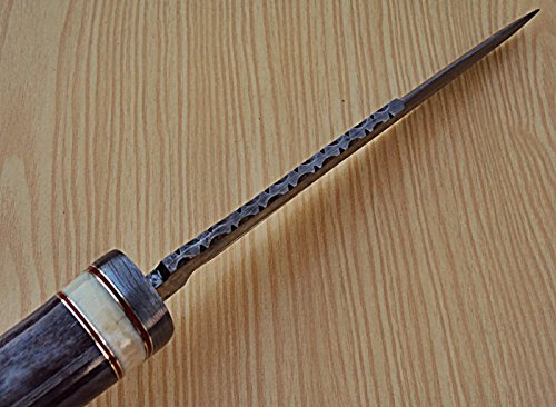 REG K-894 Handmade Damascus Steel 13.00 Inches Hunting Knife - Camel Bone Handle with Damascus Steel Guards