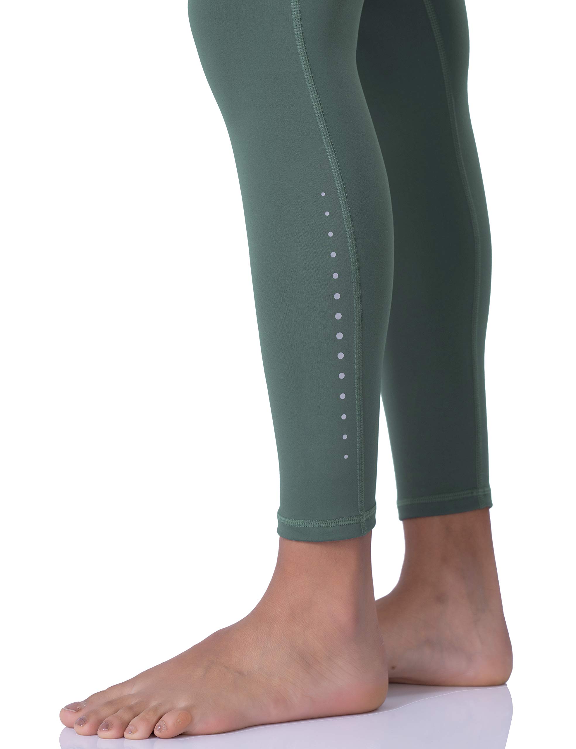 POSHDIVAH Ultra Soft Yoga Pants for Women High Waited Tummy Control Workout Leggings with Pockets Crab Green S