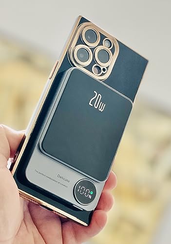 PowerStash Fast Charging Magnetic Power Bank Wireless Charging Type C Quick Charge Support and Lightning Cable Compatible port, LED Display Ultra Slim High Capacity Aluminum Body 5000mAh