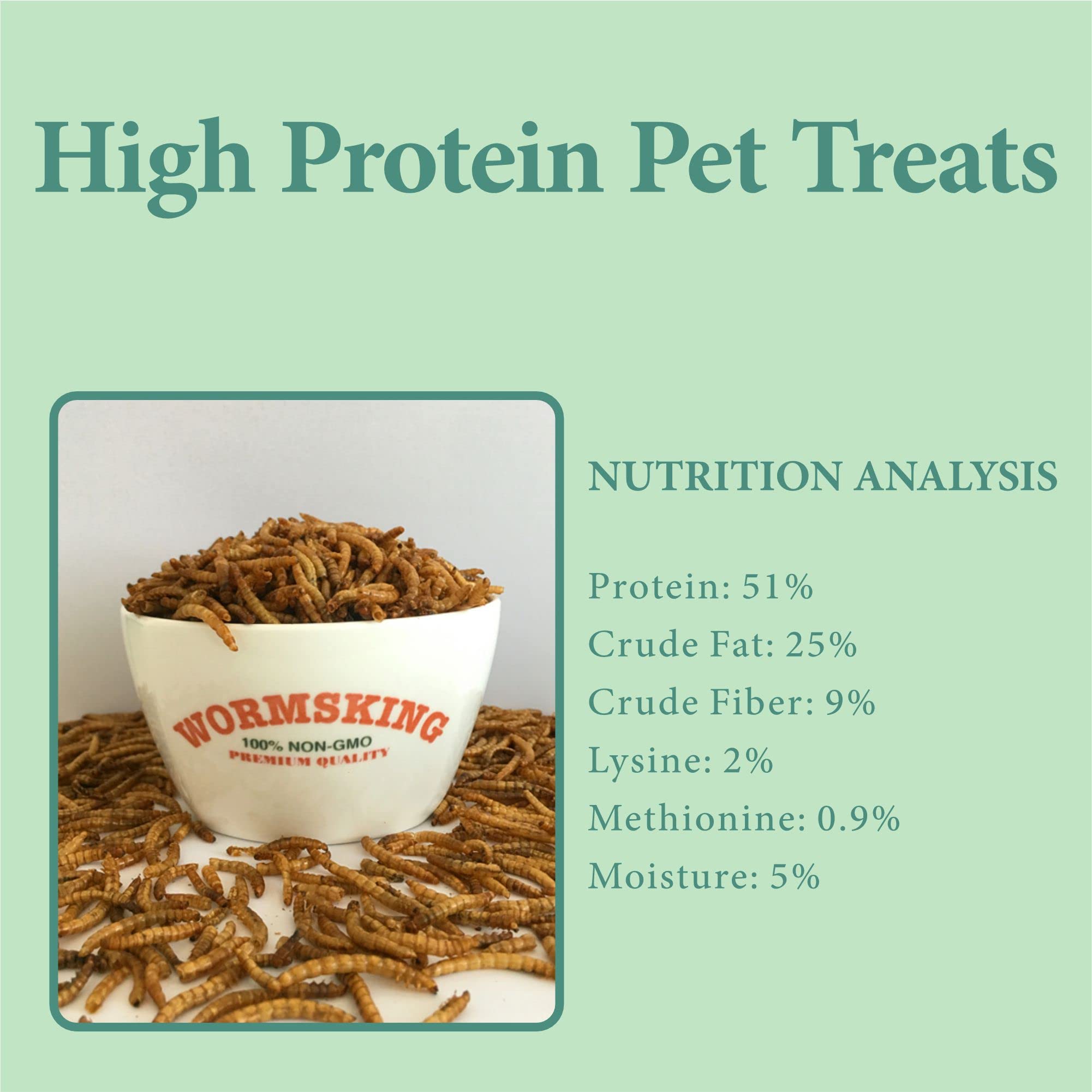 WORMSKING 10LB Dried Mealworms 100% Non GMO, High Protein Meal Worms for Chickens, Wild Birds, Hedgehogs, Hamsters, Reptiles, Great Chicken Food, Bird Food